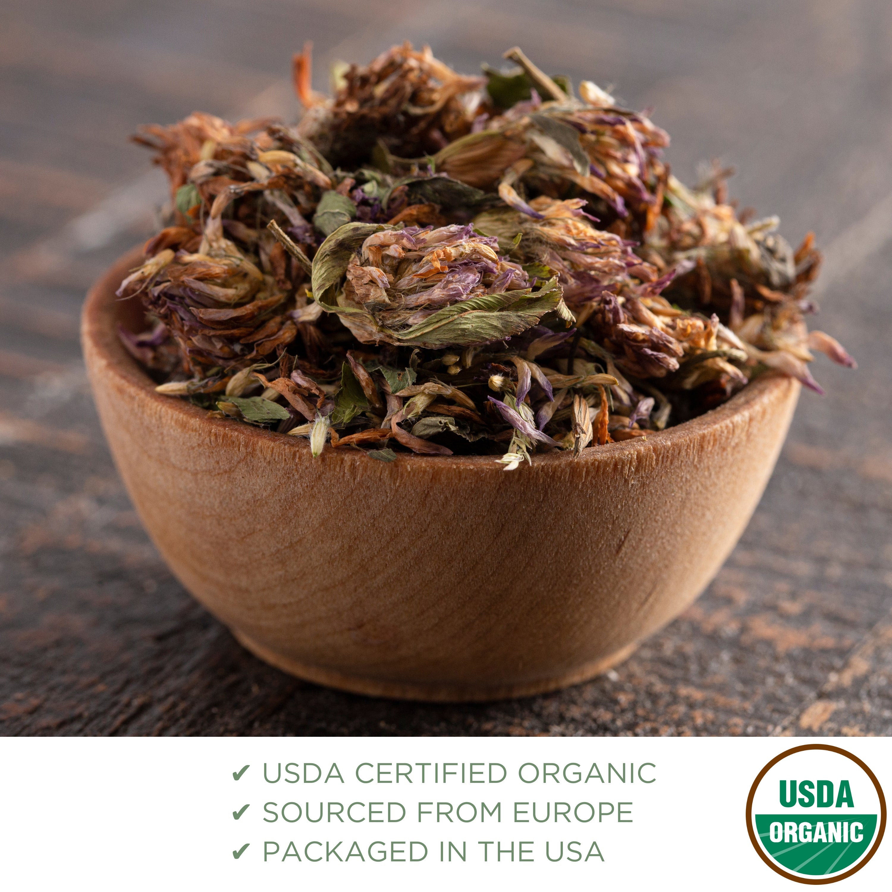 Red Clover Blossoms, USDA Certified Organic, Whole – Elanen Naturals