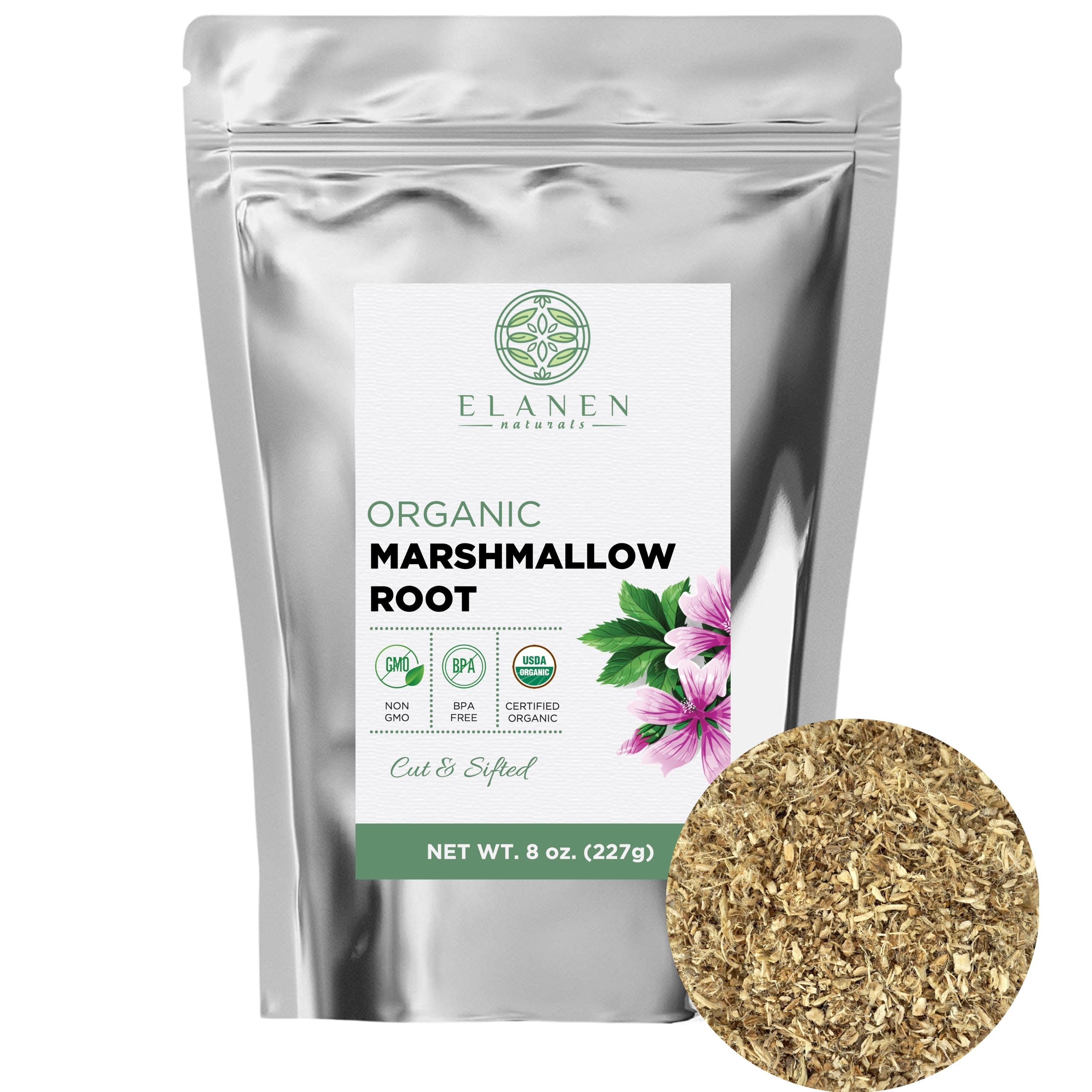 Marshmallow Root Herb, USDA Certified Organic, Cut & Sifted – Elanen ...
