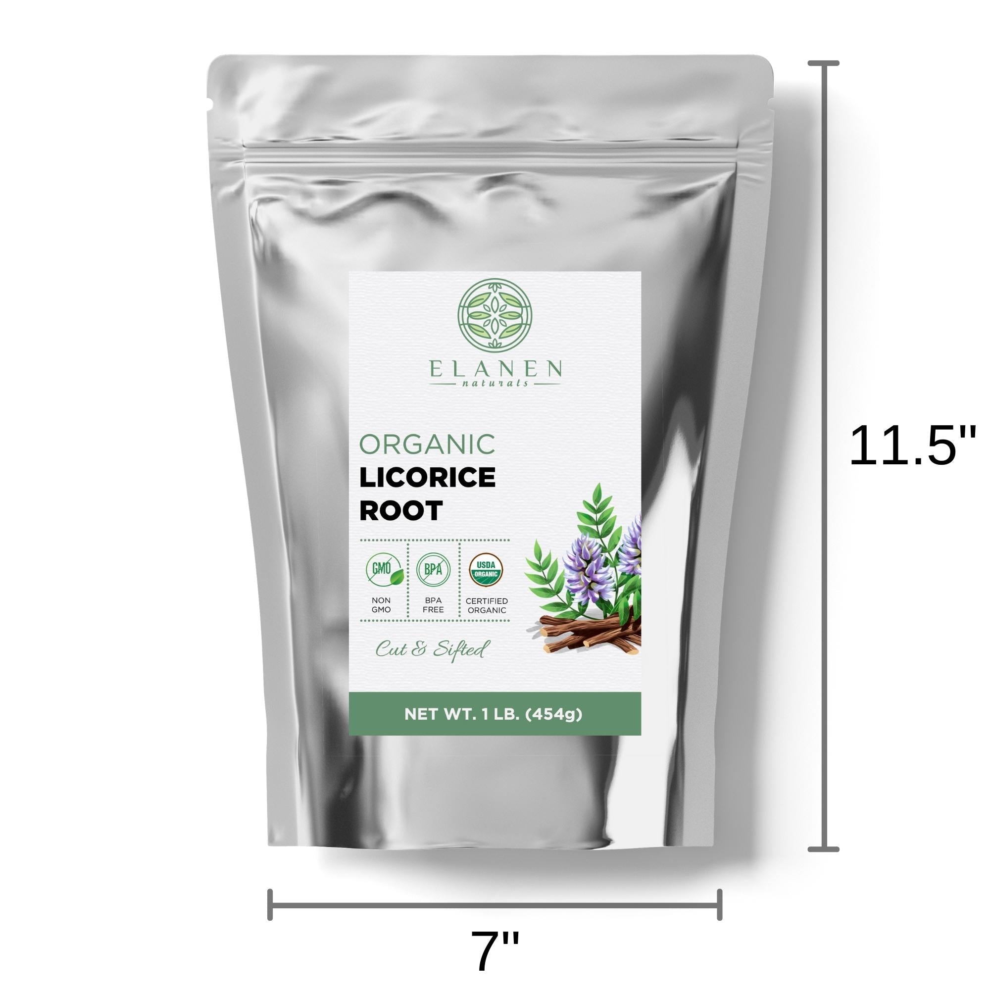 Licorice Root, USDA Certified Organic, Cut & Sifted – Elanen Naturals