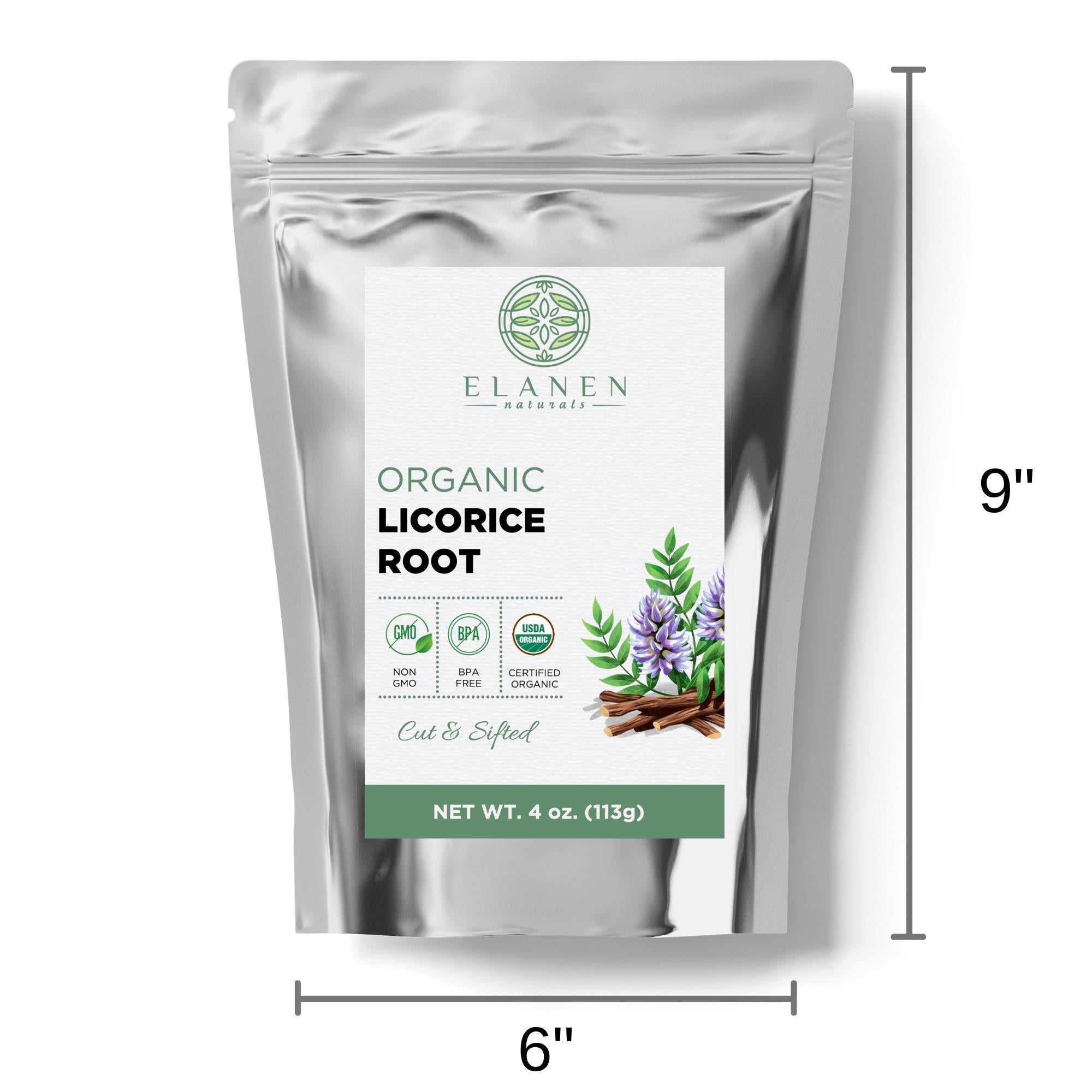 Licorice Root, USDA Certified Organic, Cut & Sifted – Elanen Naturals